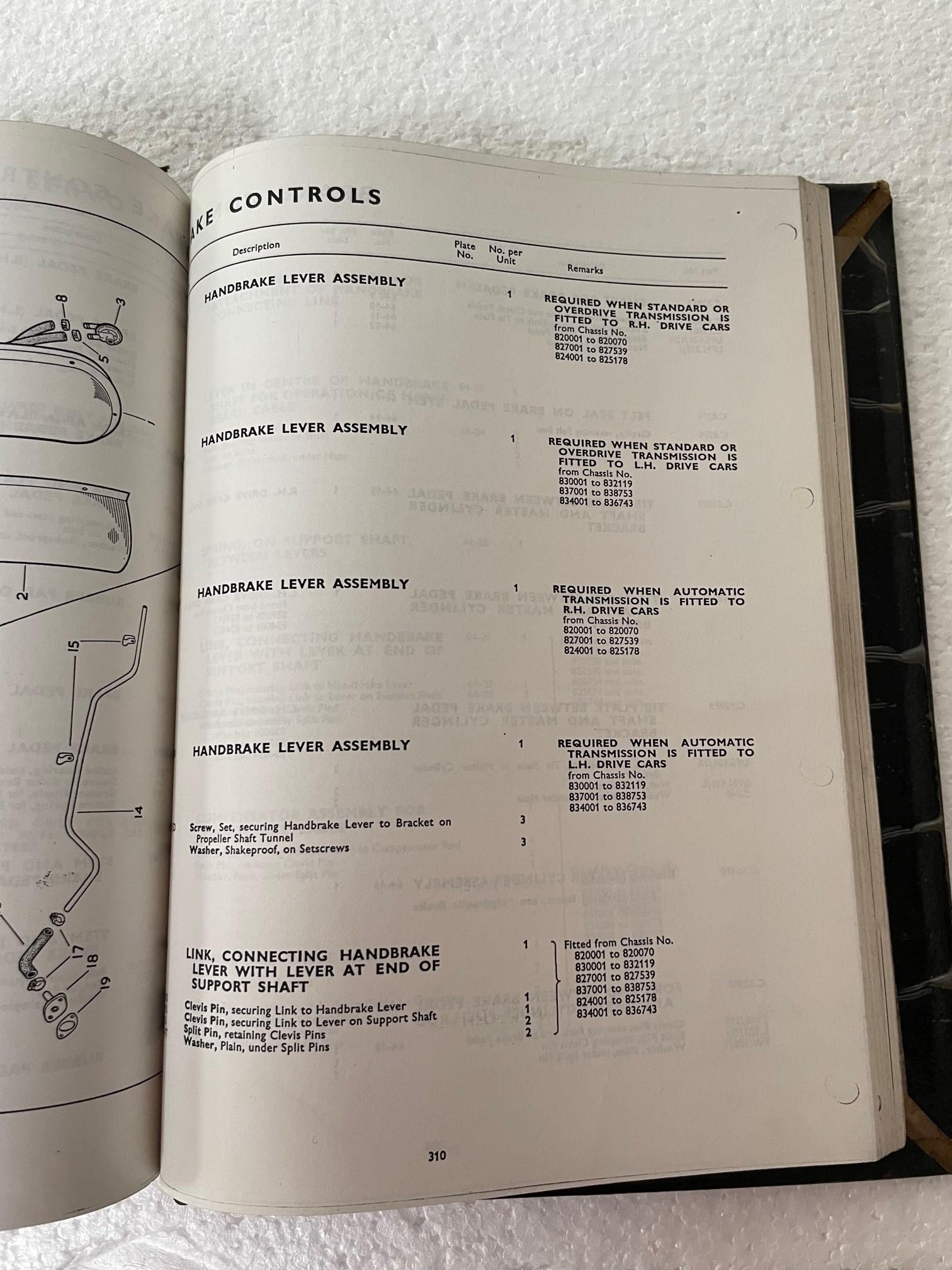 ORIGINAL JAGUAR XK150 MECHANICAL PARTS CATALOGUE - 438 PAGES