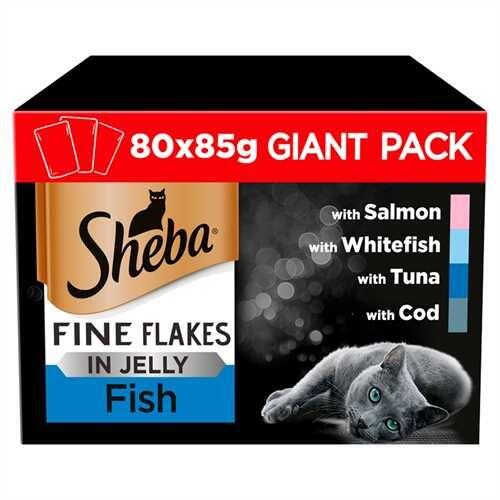 Sheba Fine Flakes Fish Collection In Jelly 80 X 85g