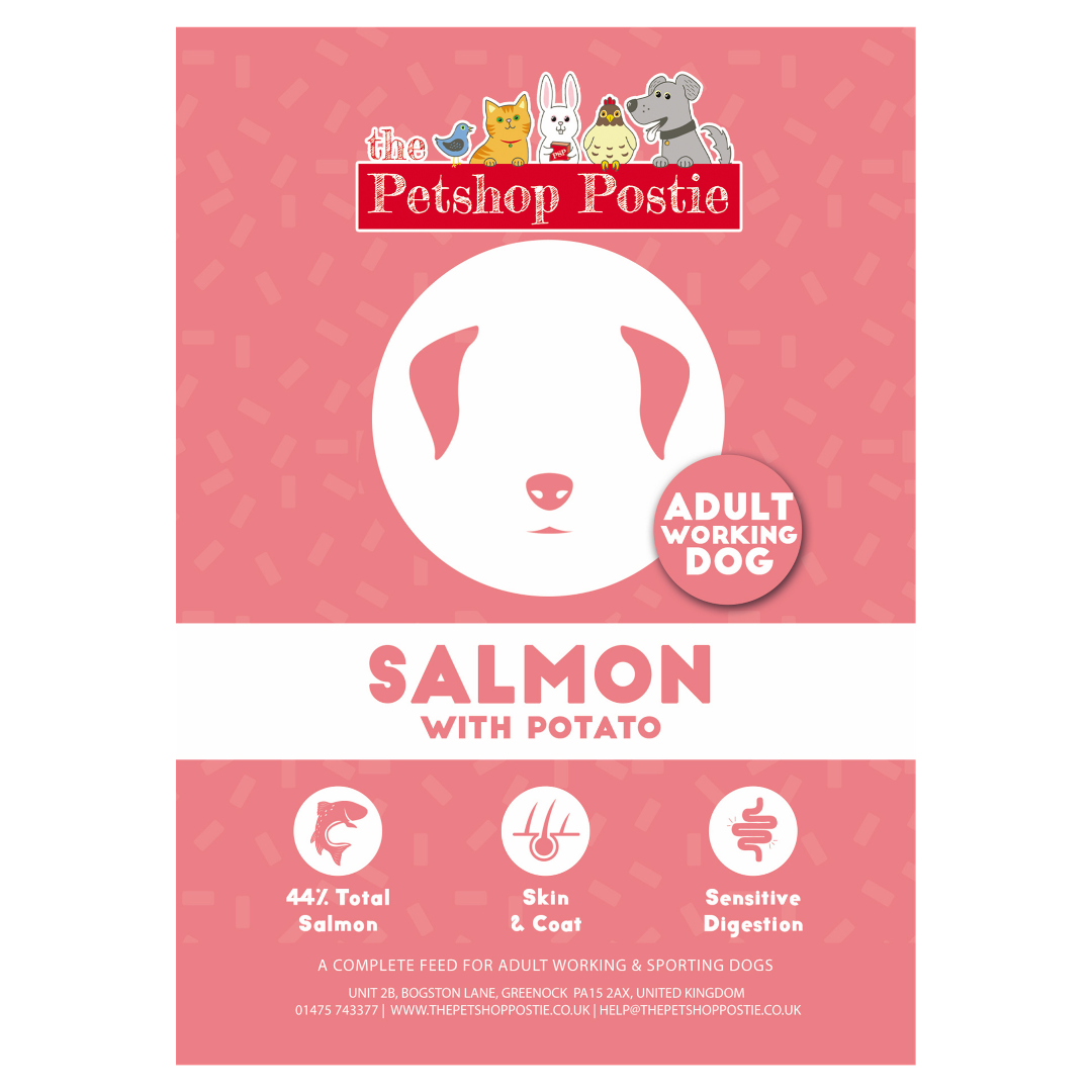 Petshop Postie Salmon with Potato Complete Adult Working Dog Food 15kg