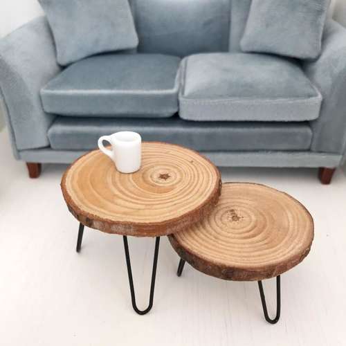 Pretty Little Minis Modern Dollhouse Overlapping Coffee Tables