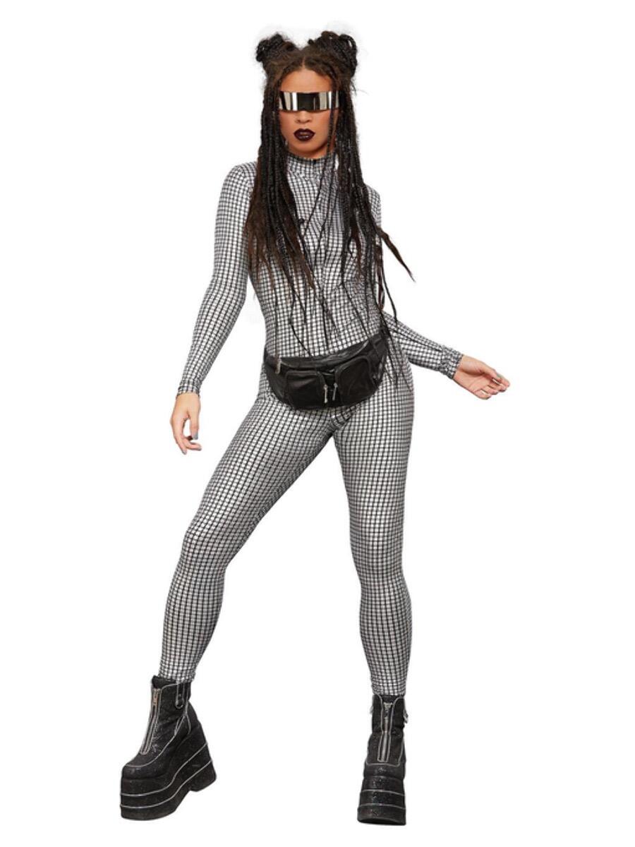 Fever Disco Holographic Catsuit Costume