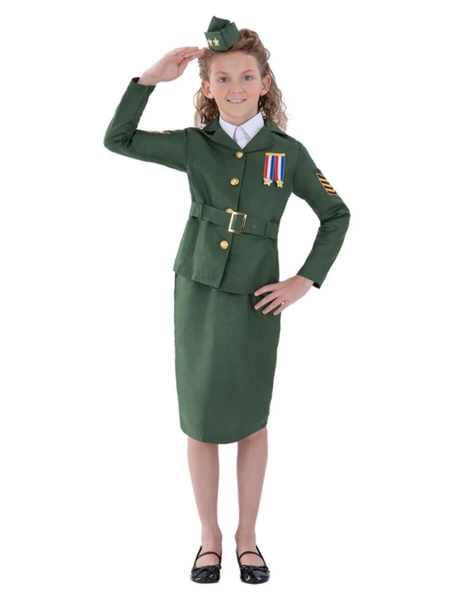 Kids WW2 Army Girl Costume | Historical Fancy Dress