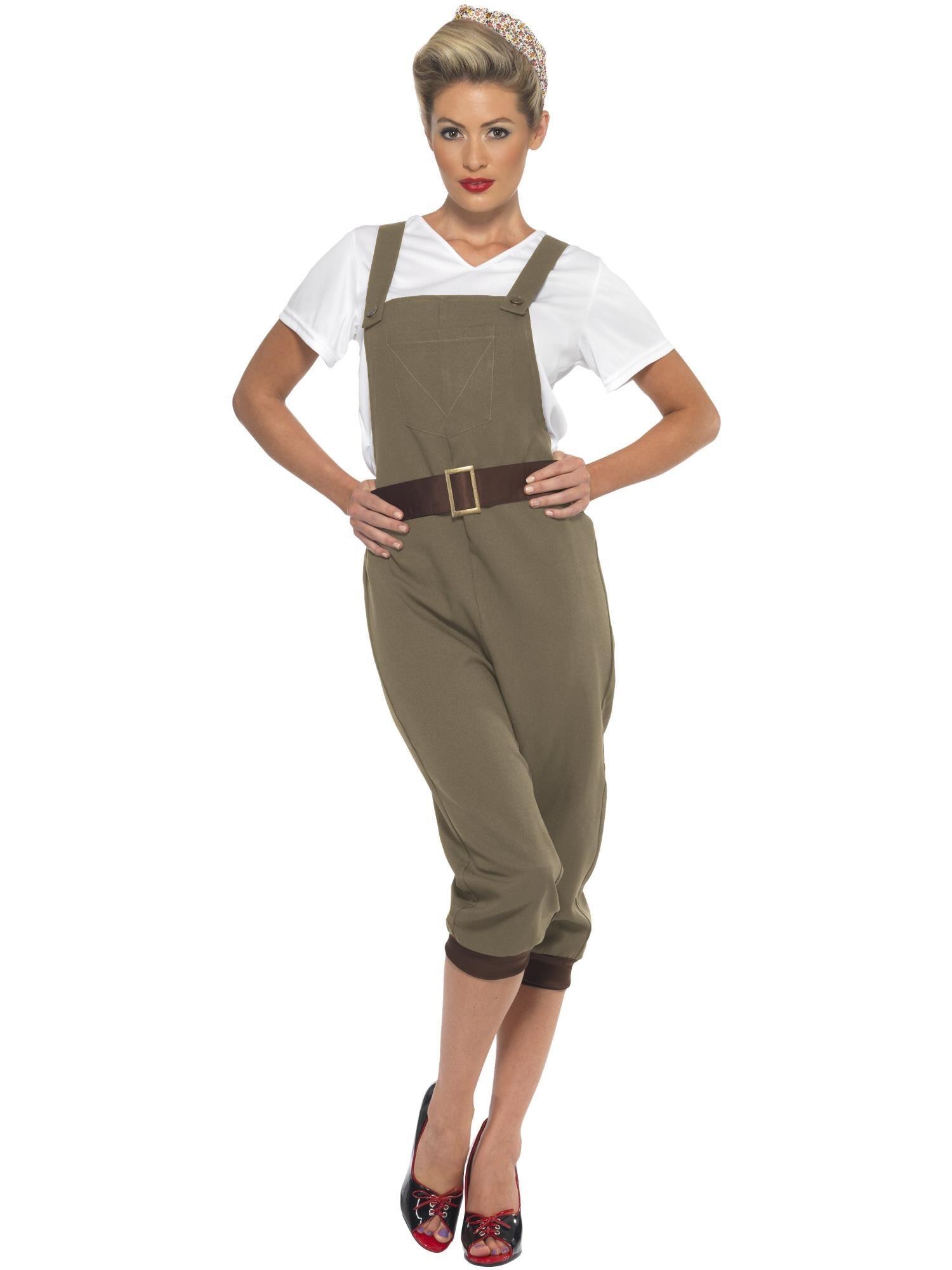 WW2 Land Girl Costume Khaki