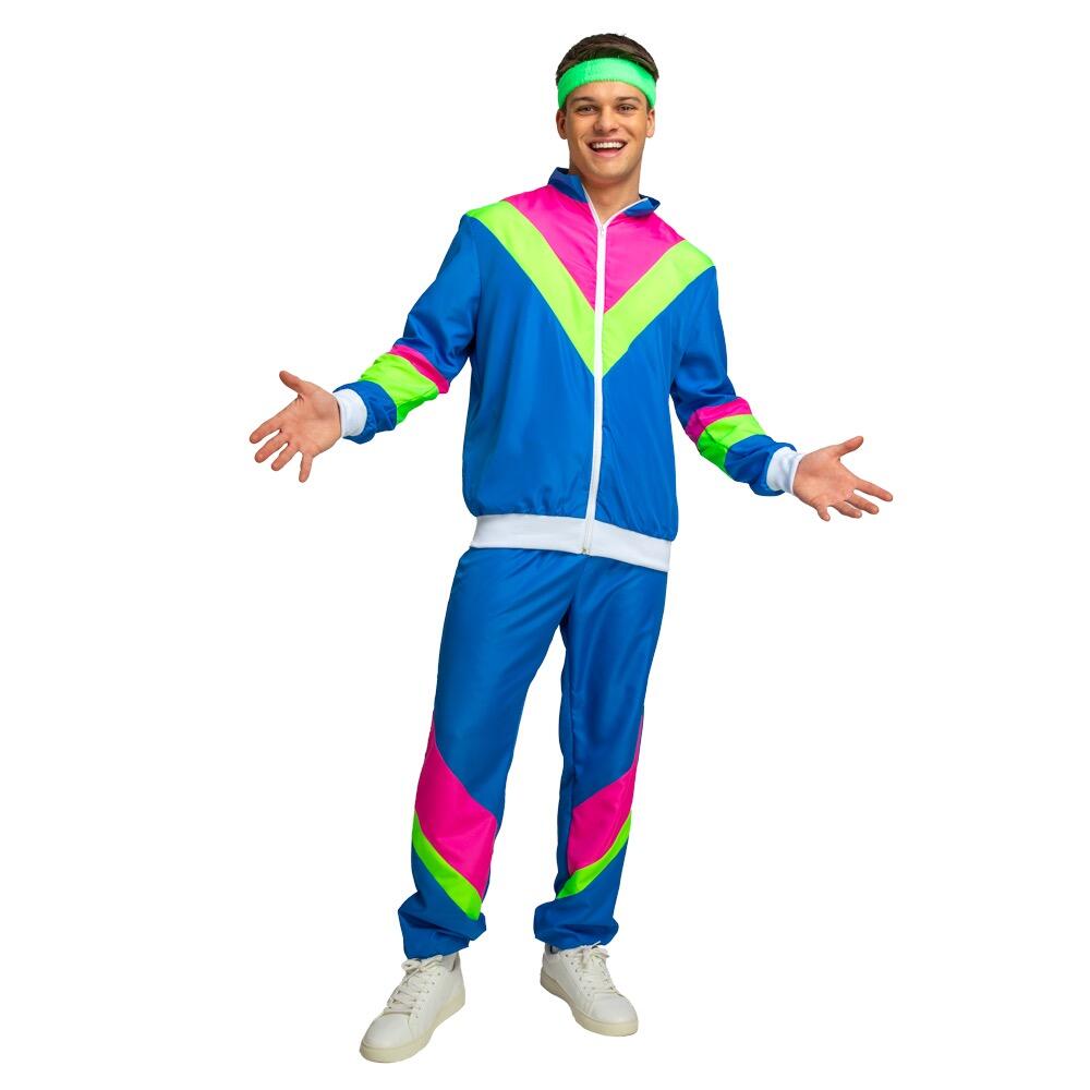 80s Shell Suit Mens Costume Blue