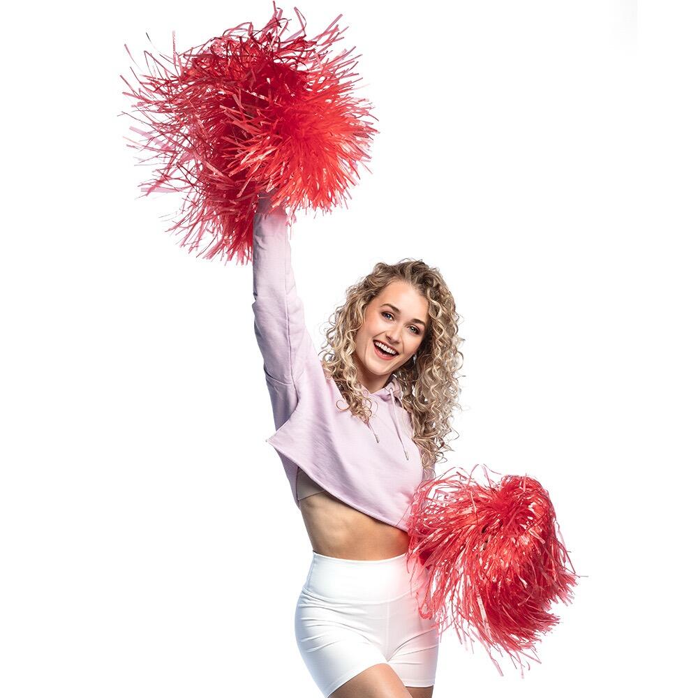 Cheerleader Deluxe Pom Pom Red