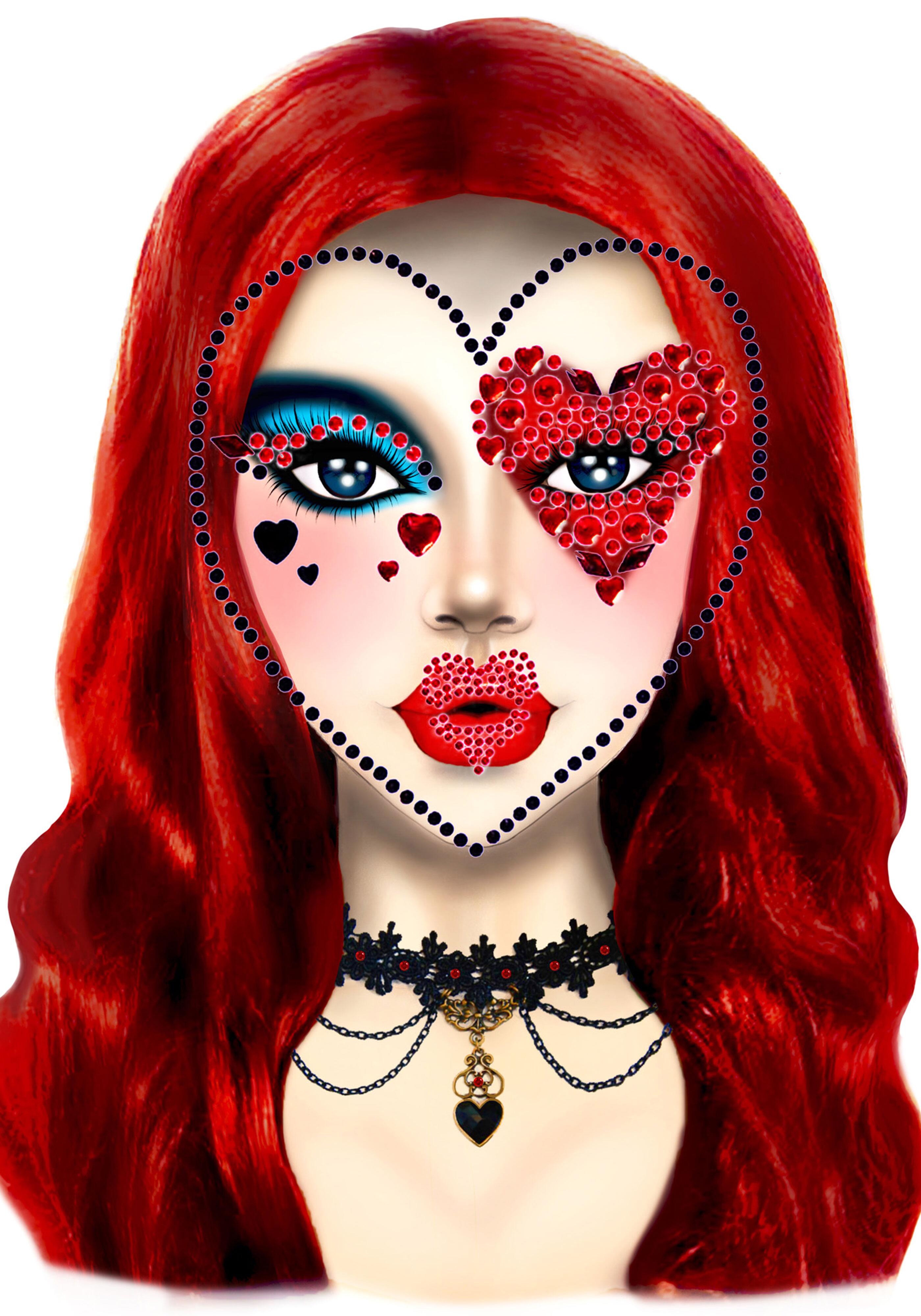 Red Queen Face Jewel Stickers