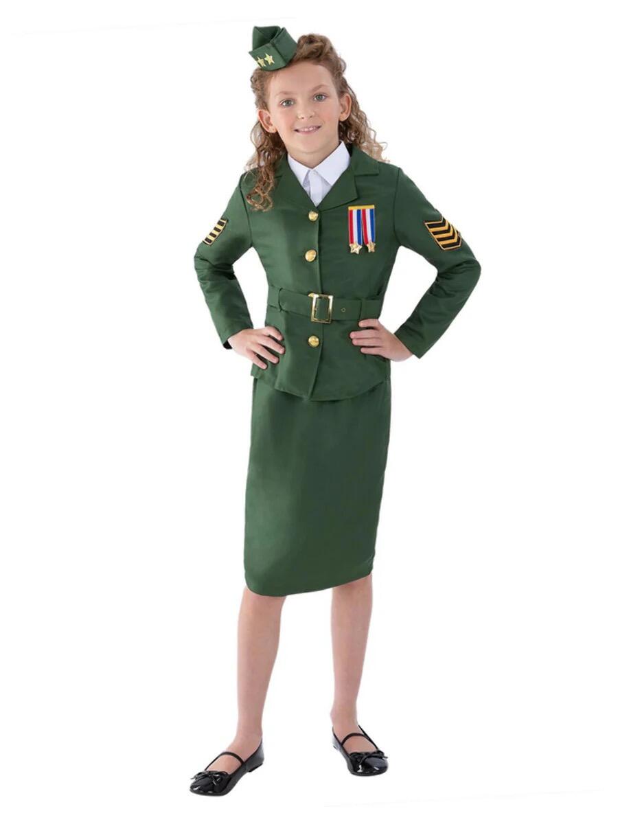 Kids WW2 Army Girl Costume | Historical Fancy Dress