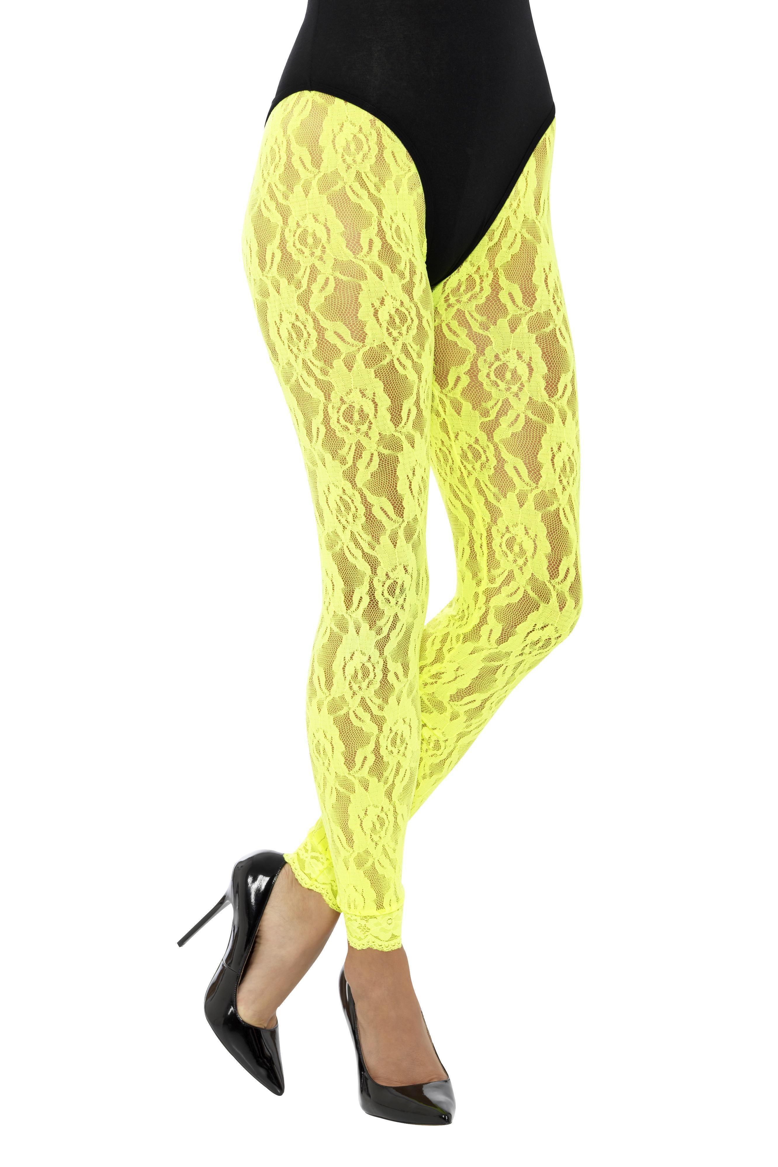 Lace Leggings Neon Yellow