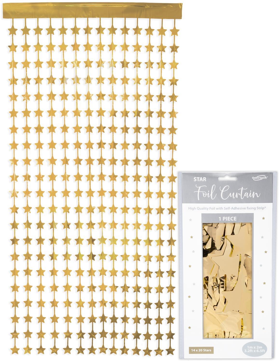 Metallic Star Door Curtain Gold