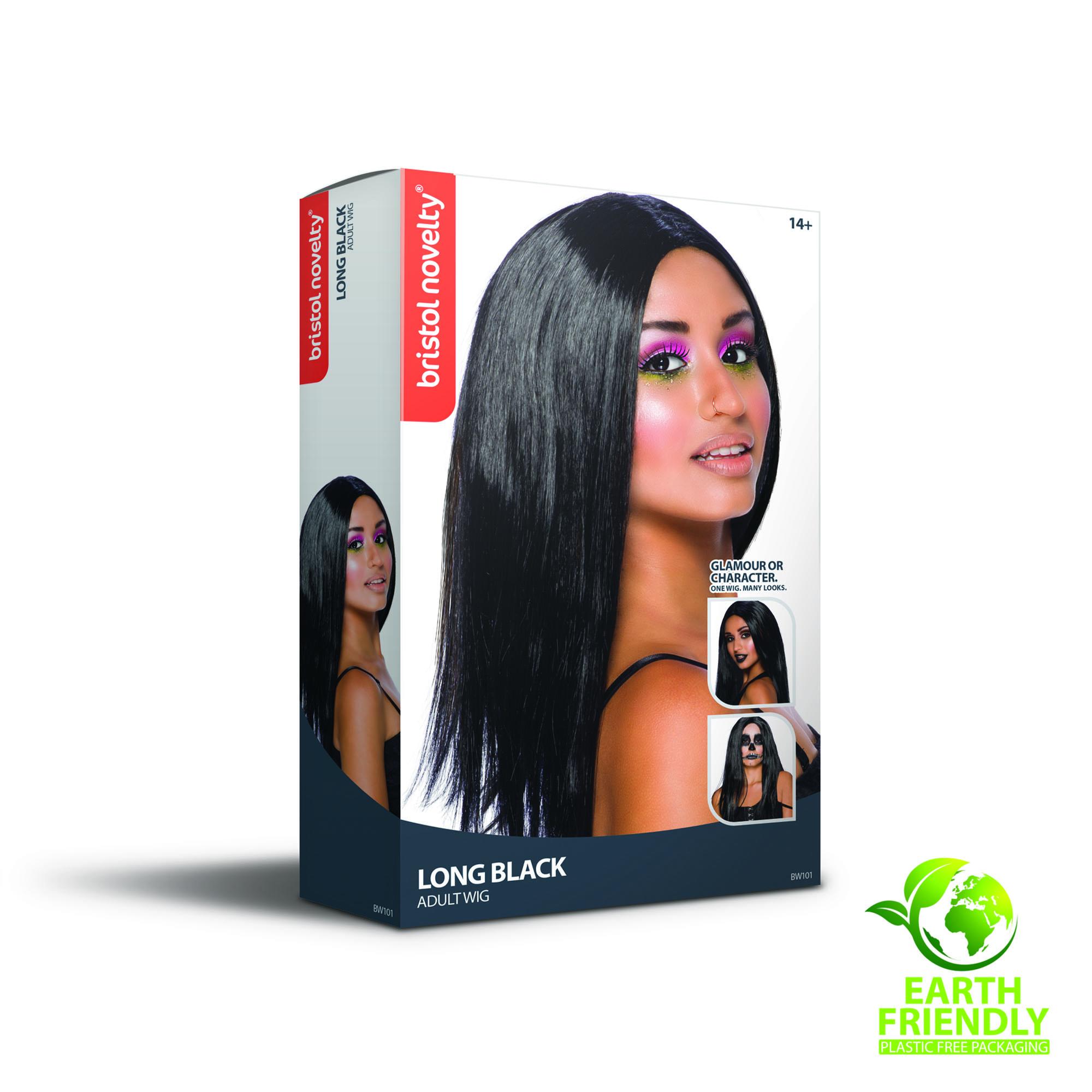 Long Centre Parting Wig Black