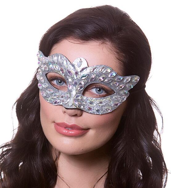 Diamante Eye Mask Silver