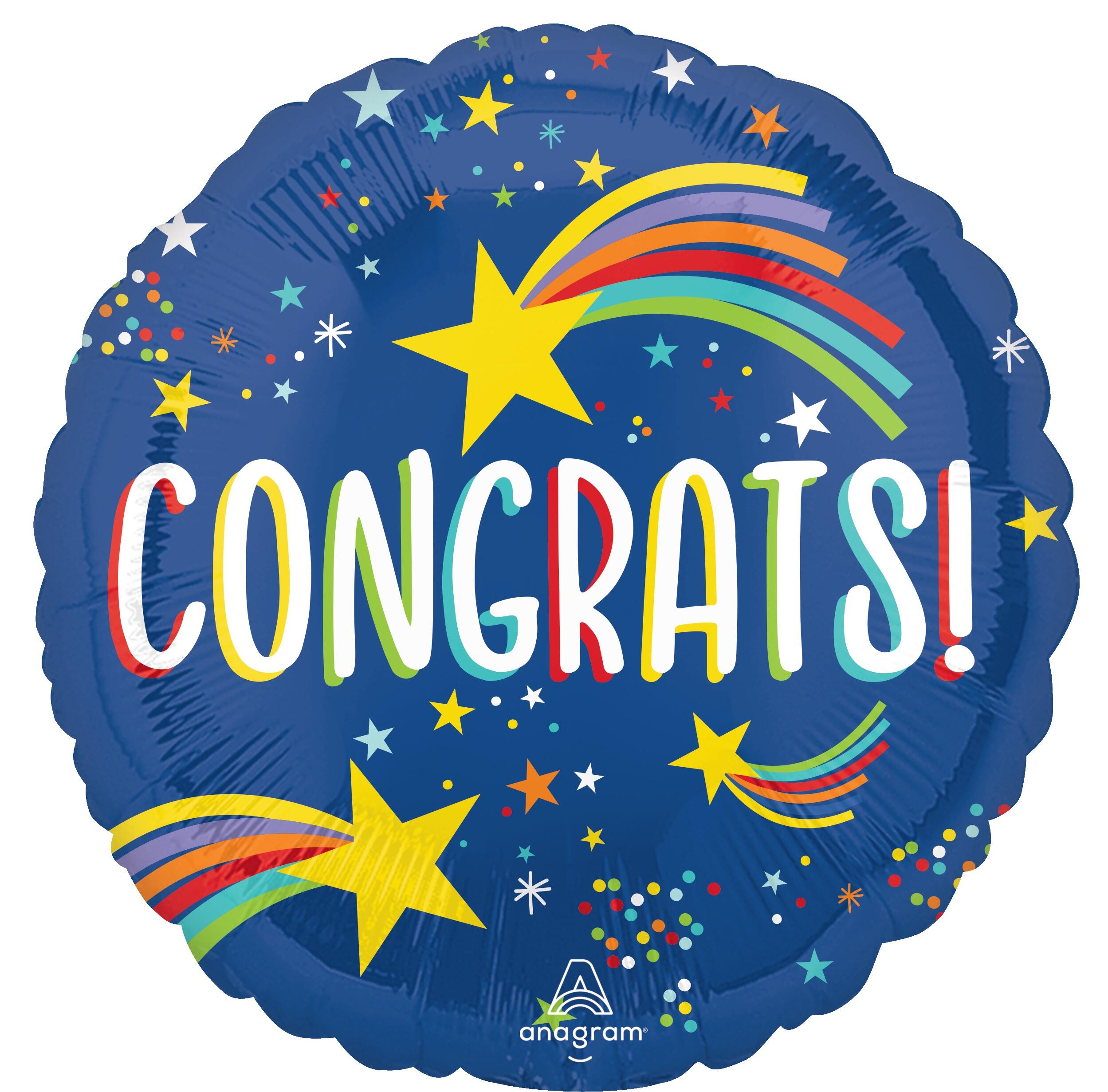 Foil Balloon Congrats Shooting Stars