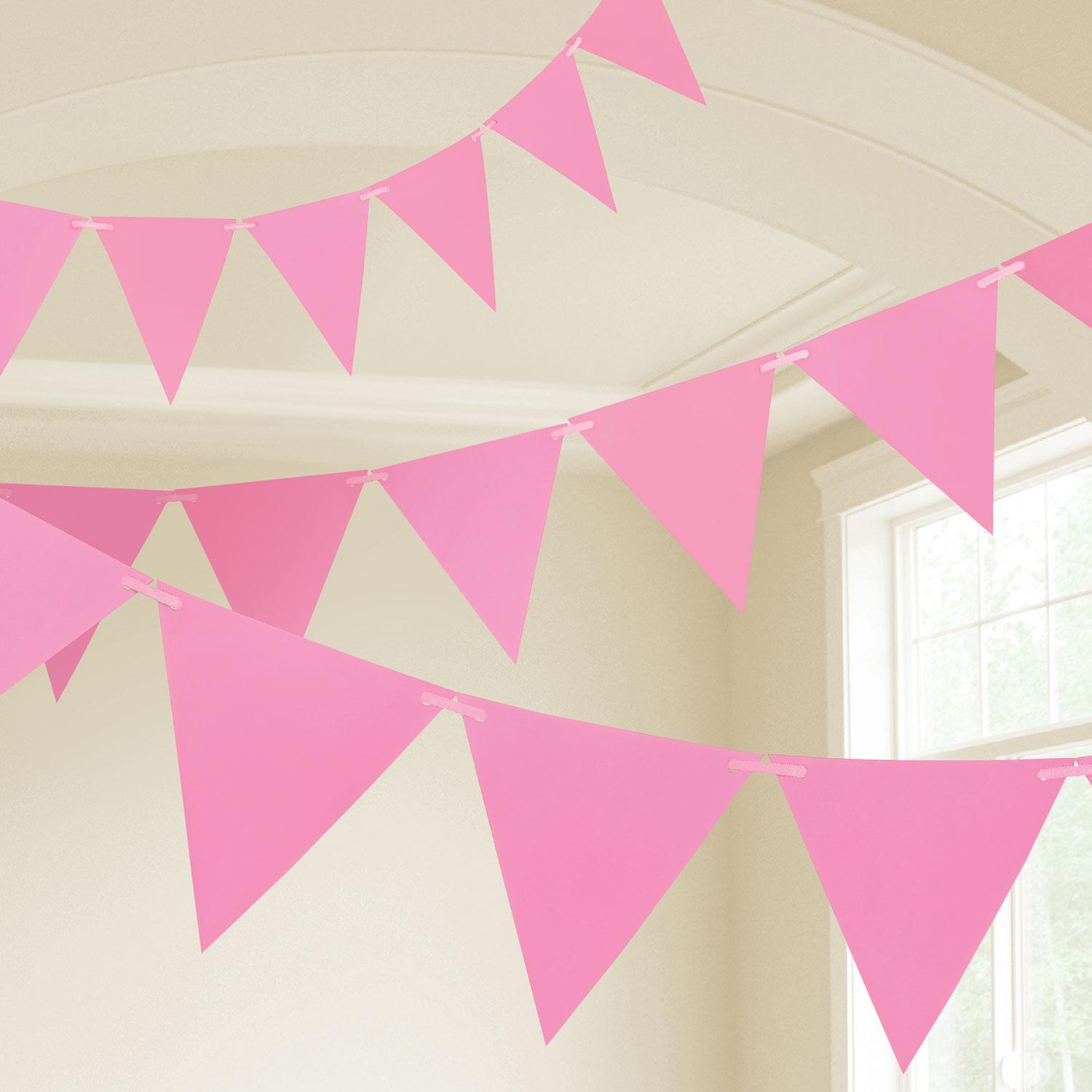 Pennant Bunting New Pink Plastic