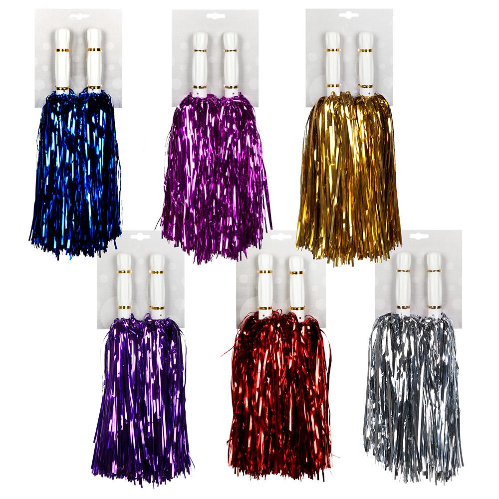 Metallic Tinsel Pom Poms