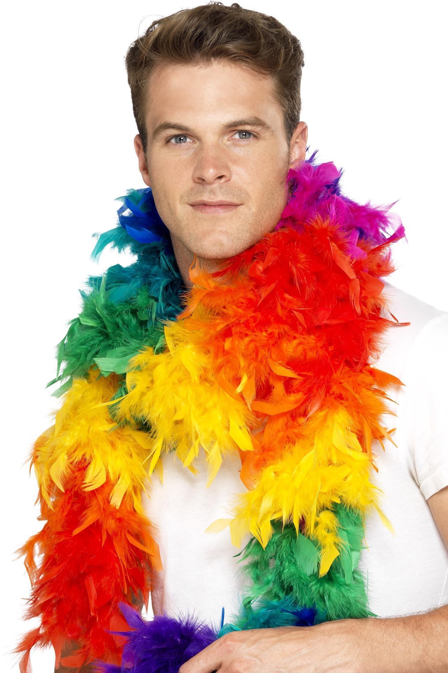 Deluxe Feather Boa Rainbow 80g
