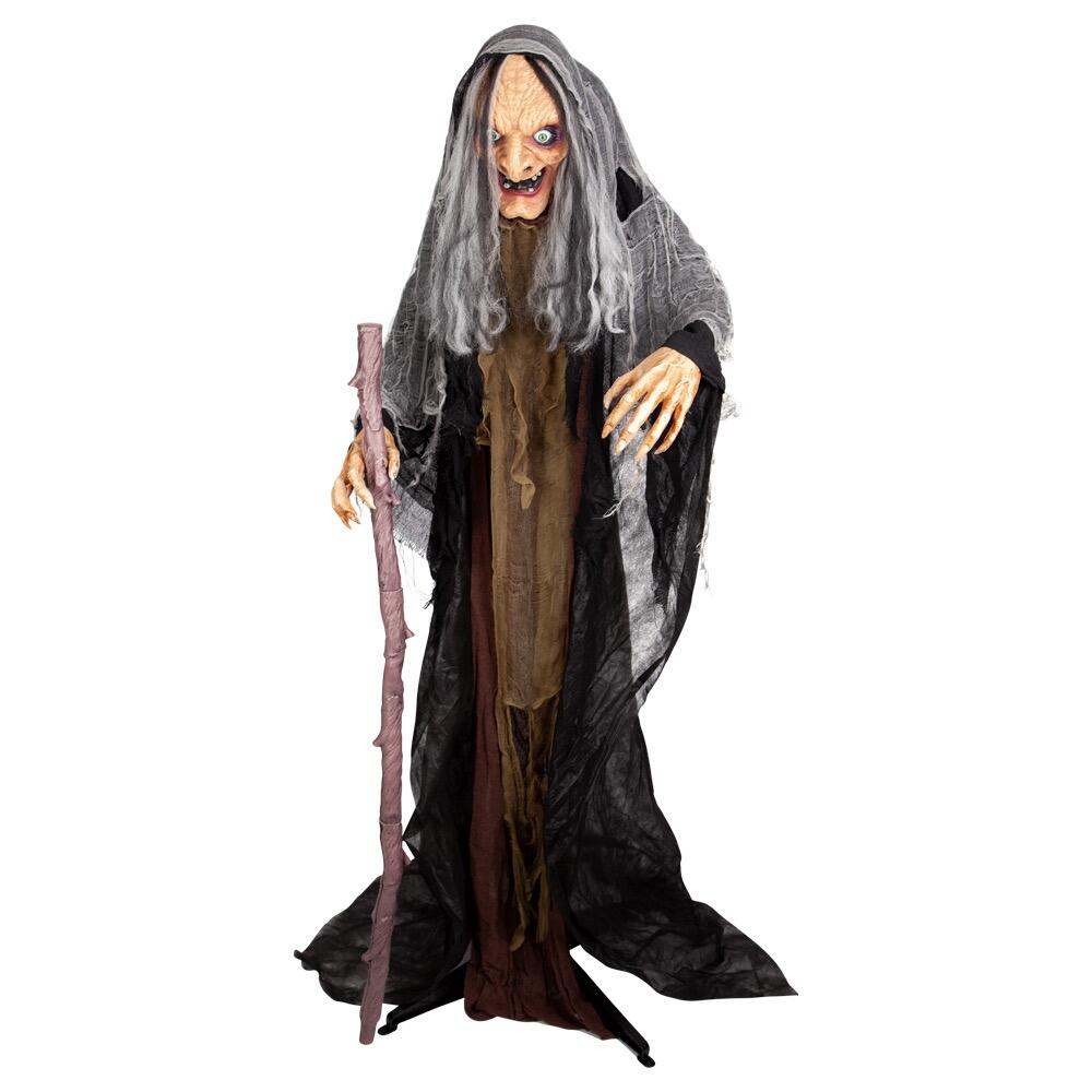 Old Hag Witch Animated Halloween Decoration 5ft