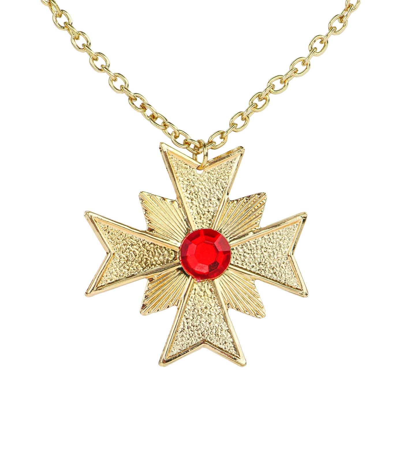 VAMPIRE NECKLACE WITH MEDALLION AND GEM