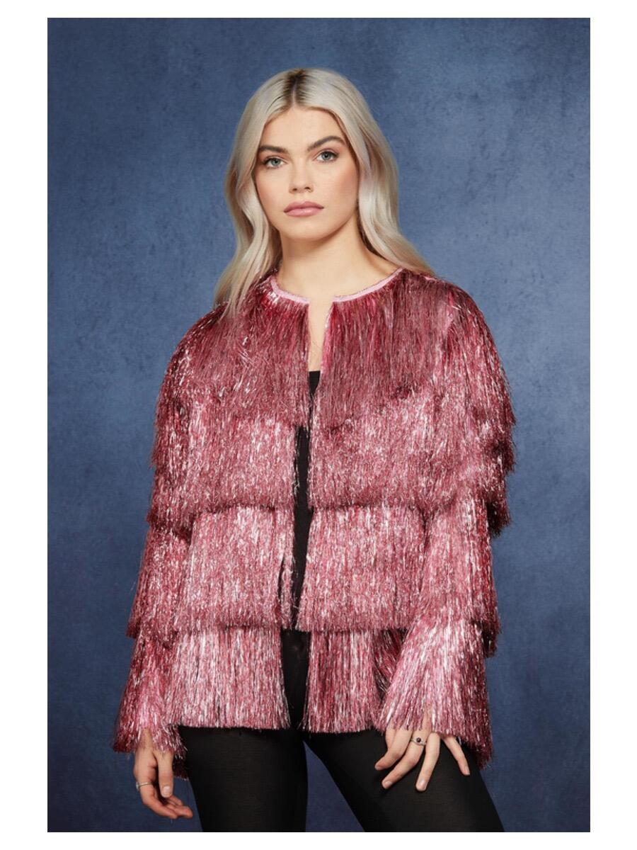 Fever Tinsel Festival Jacket Pink