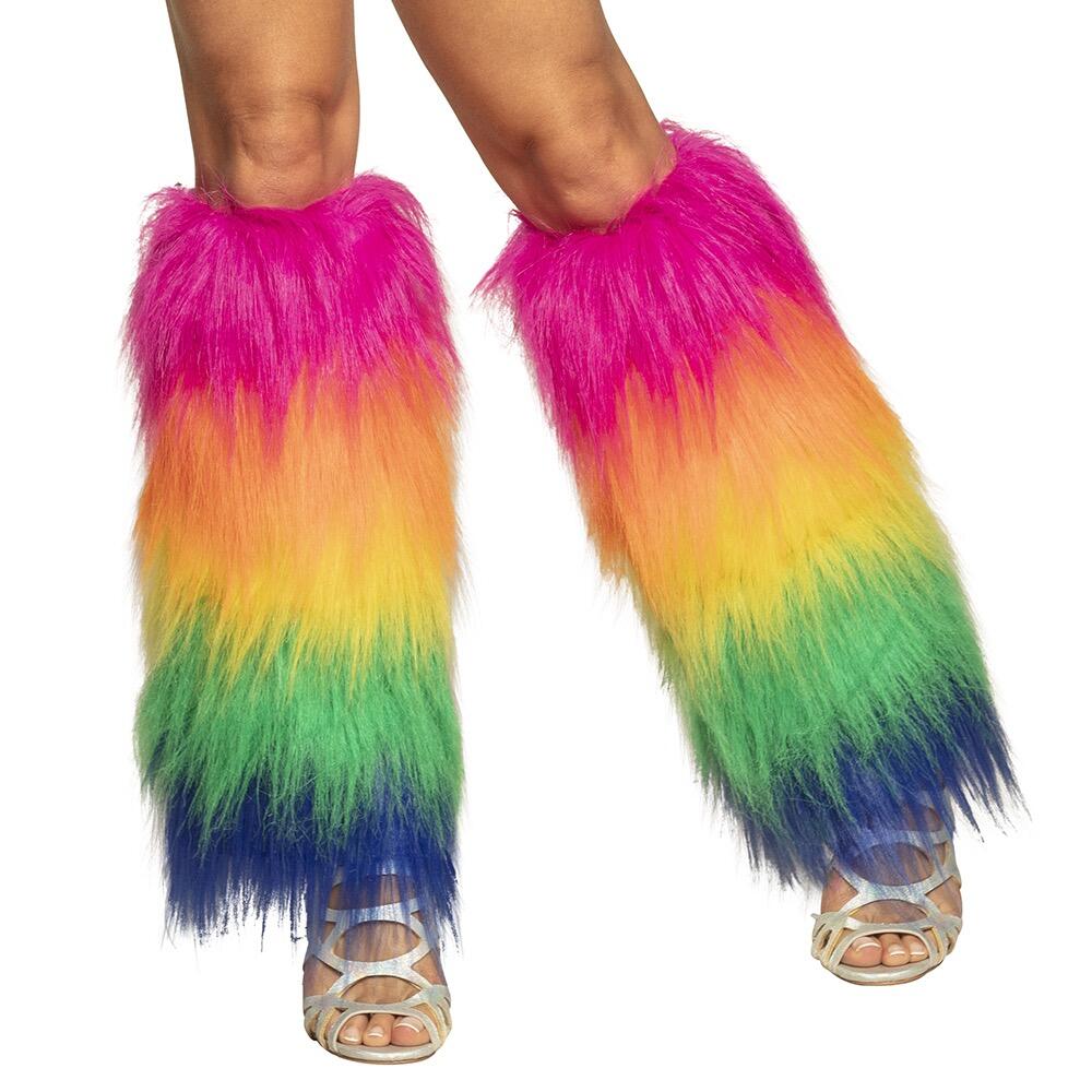 Rainbow Rave Furry Legwarmers