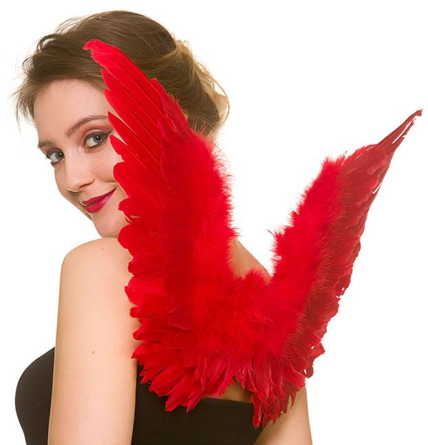 Feathered Angel Wings Red