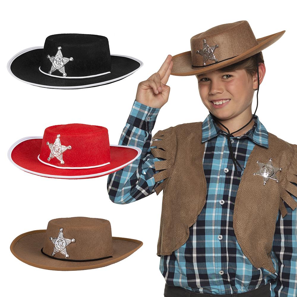 Kids Sheriff Cowboy Hat - Various Colours