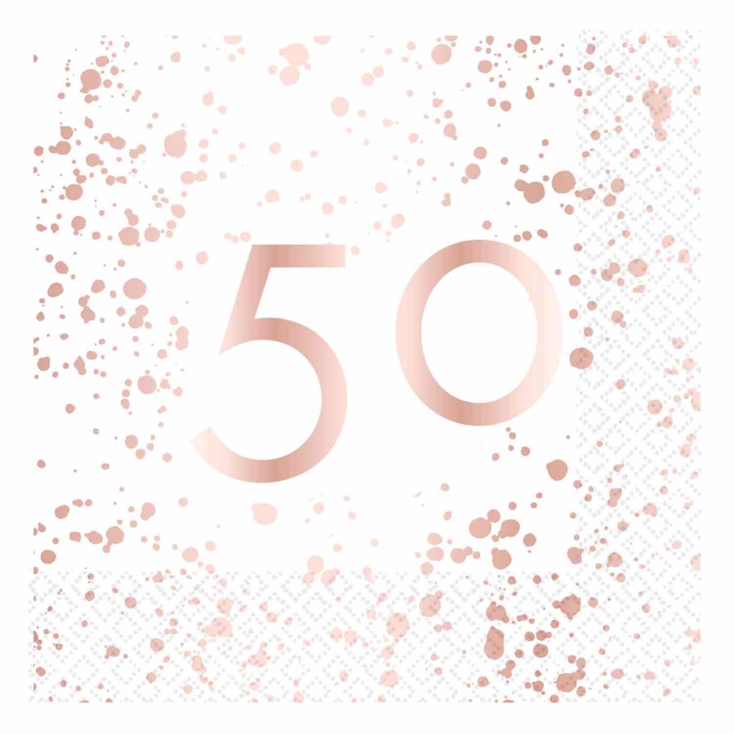 Rose Gold Lunch Napkins 50th Birthday