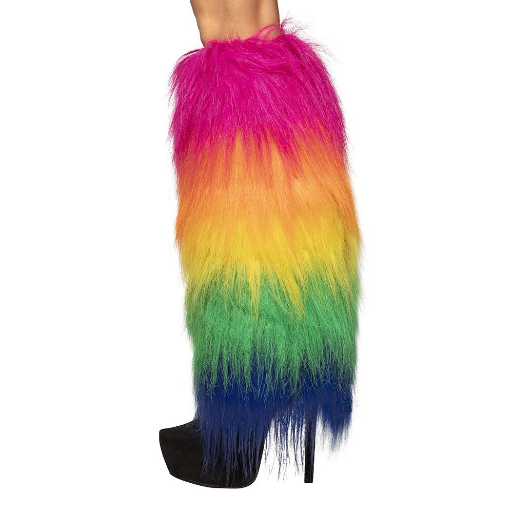 Rainbow Rave Furry Legwarmers