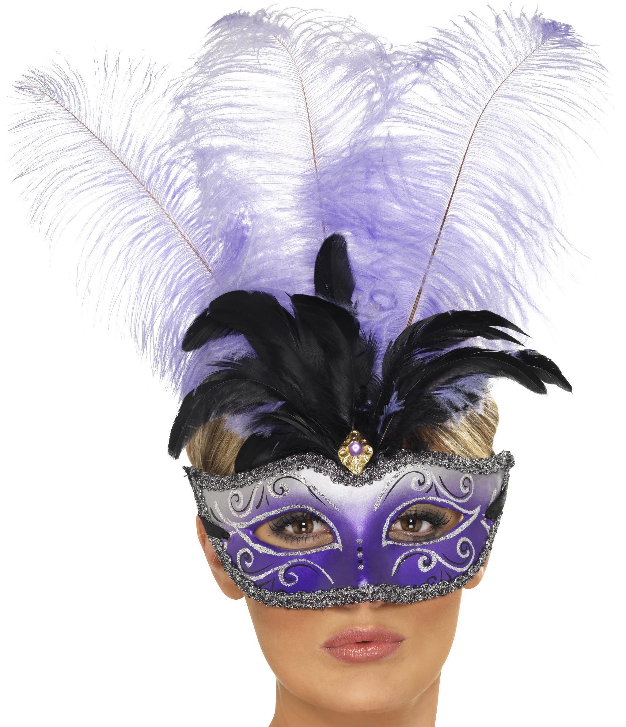 Venetian Colombina Eye Mask Purple