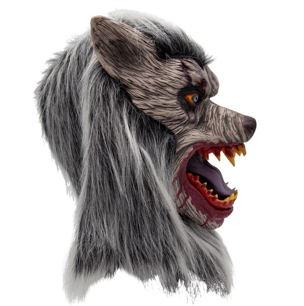Bloodthirsty Werewolf Latex Mask with Fur