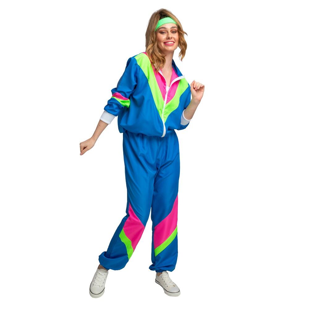 80s Shell Suit Ladies Costume Blue