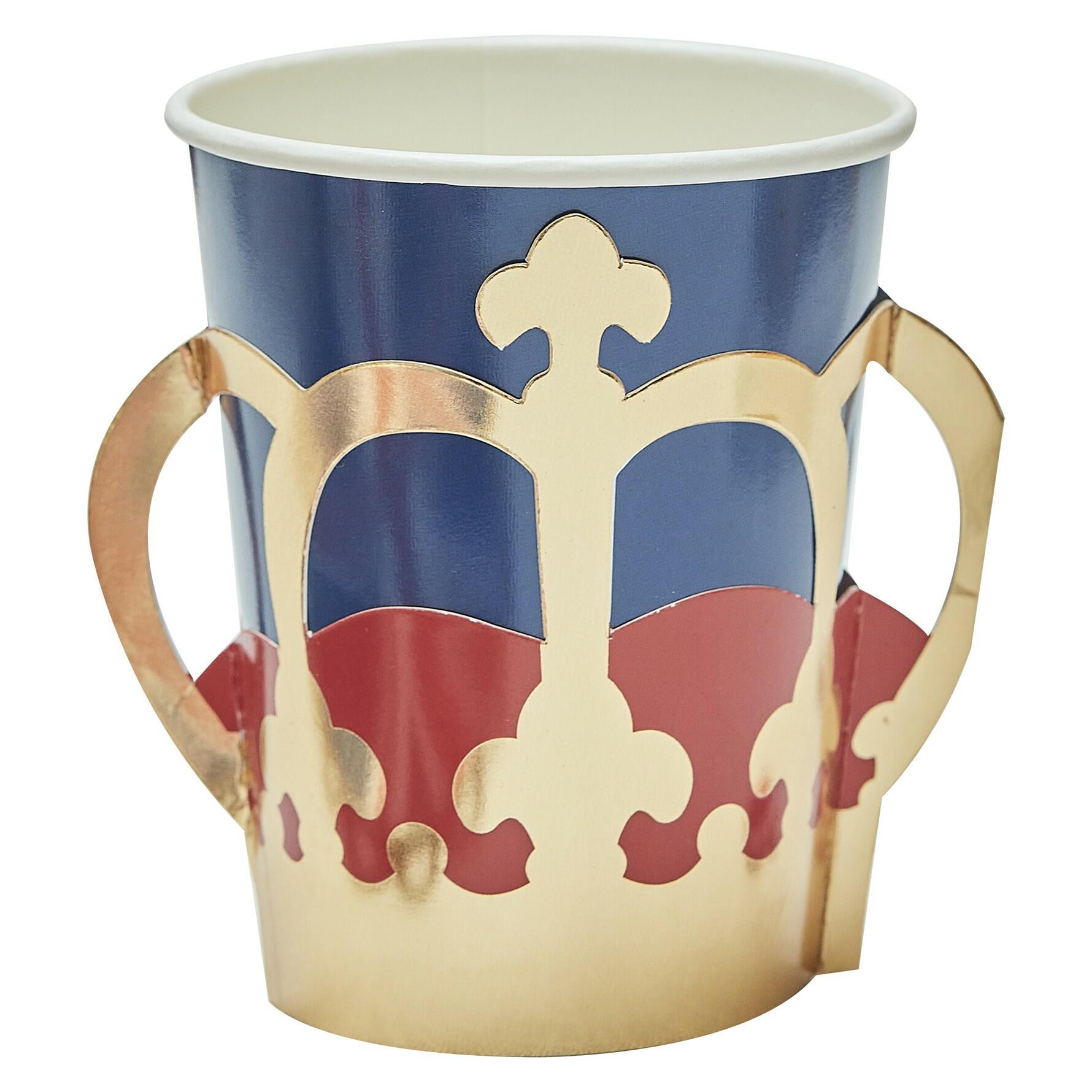 Union Jack Paper Cups with Pop Out Crown