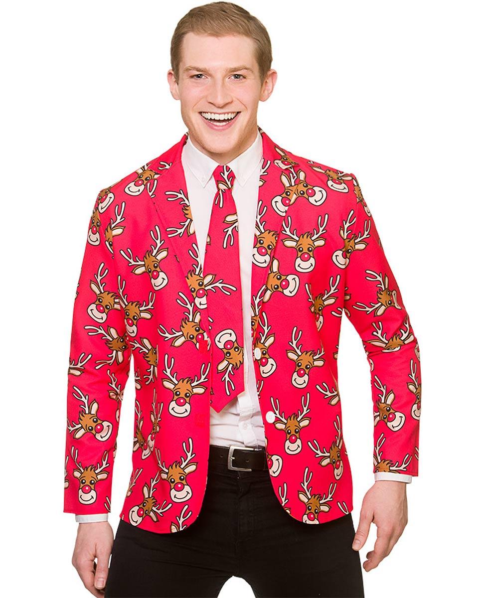 Christmas Reindeer Rudolf Jacket & Tie