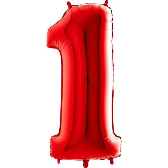 40 Inch Foil Number Balloon Red & Weight