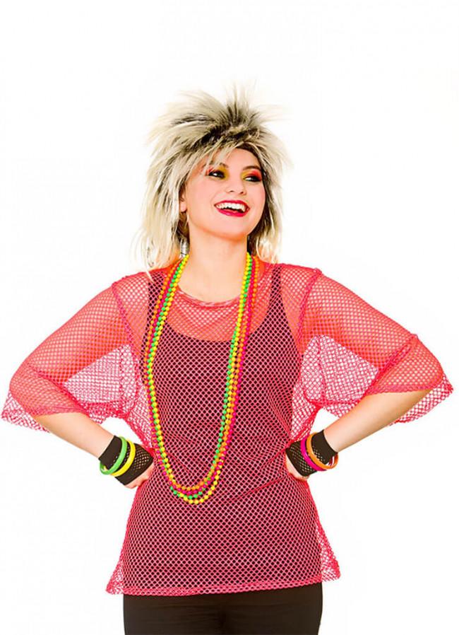 80s Mesh Top Neon Pink