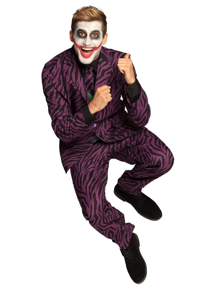 Clown Villain Costume Purple & Black