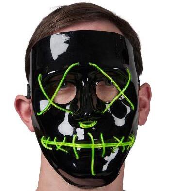Stitch Face Mask Neon Green Light Up