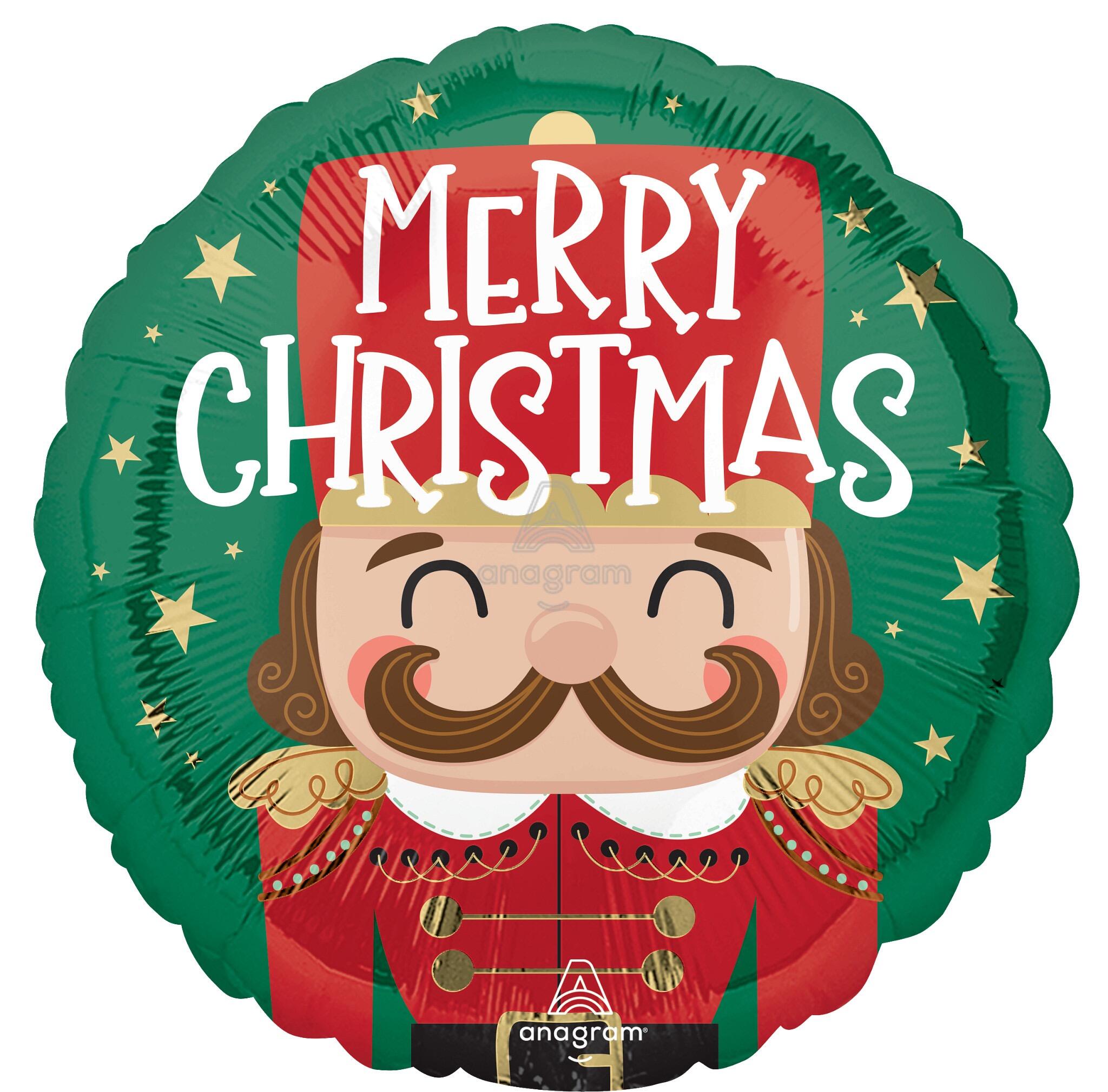 Foil Balloon Merry Christmas Nutcracker
