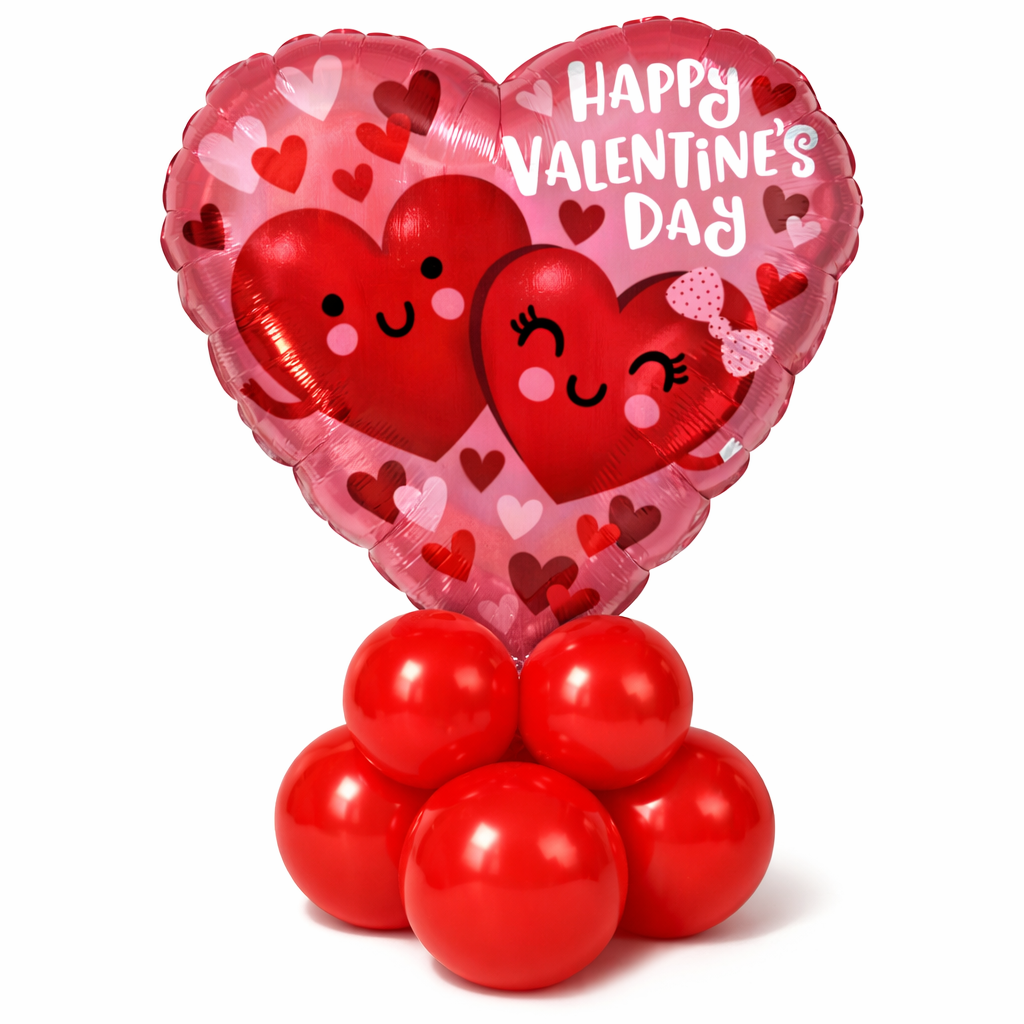 Table Top Mini Balloon Bouquet Valentines Day Red