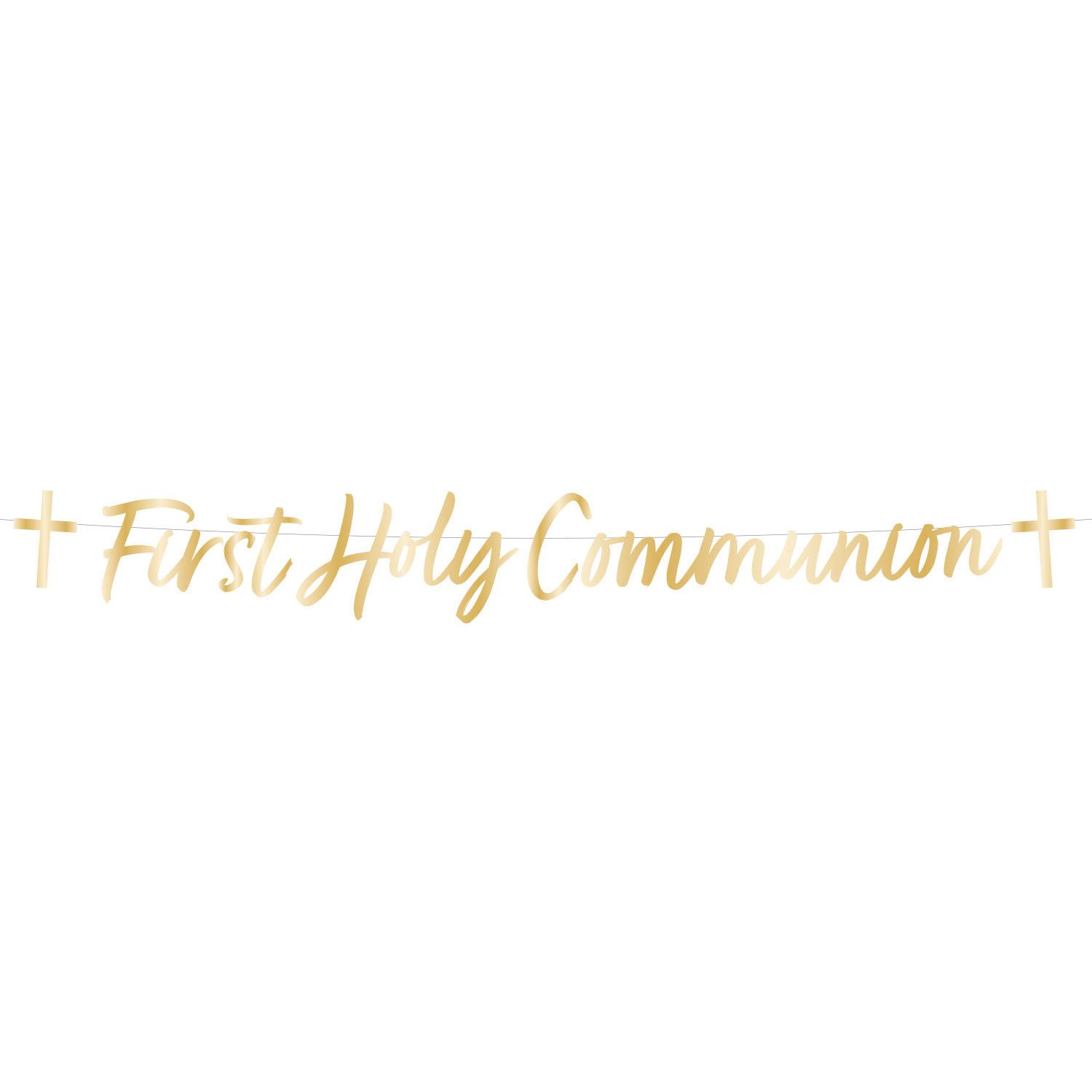 Botanical First Holy Communion Letter Banner