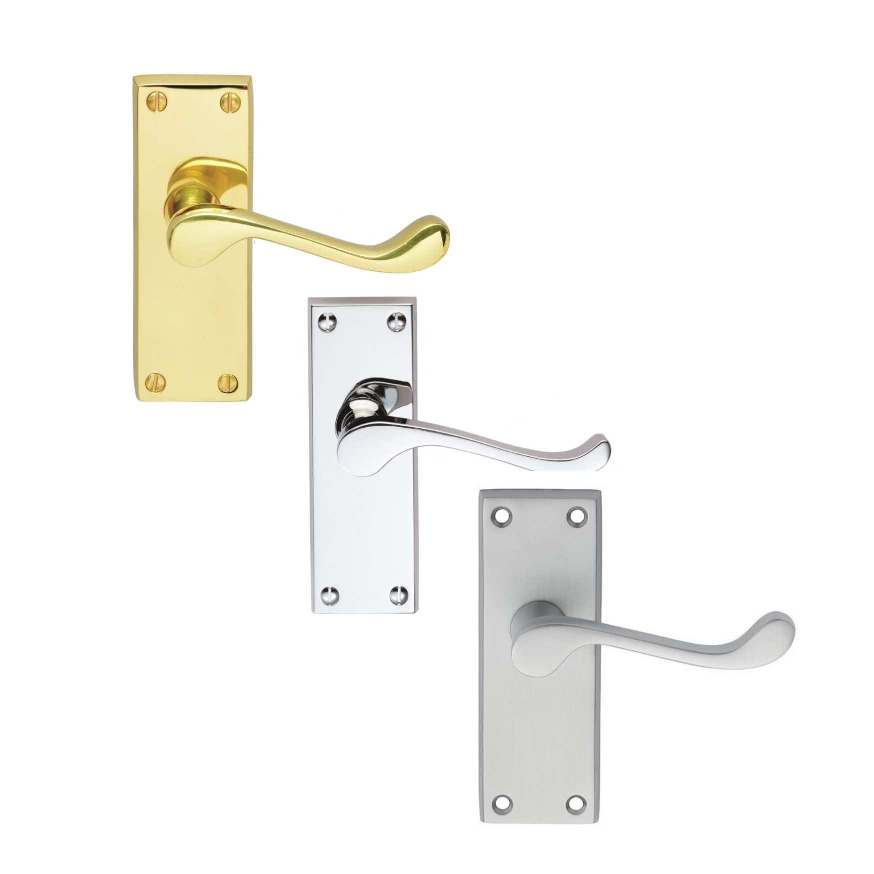 Victorian Scroll, Latch Lever Handle On Backplate, Contract Range