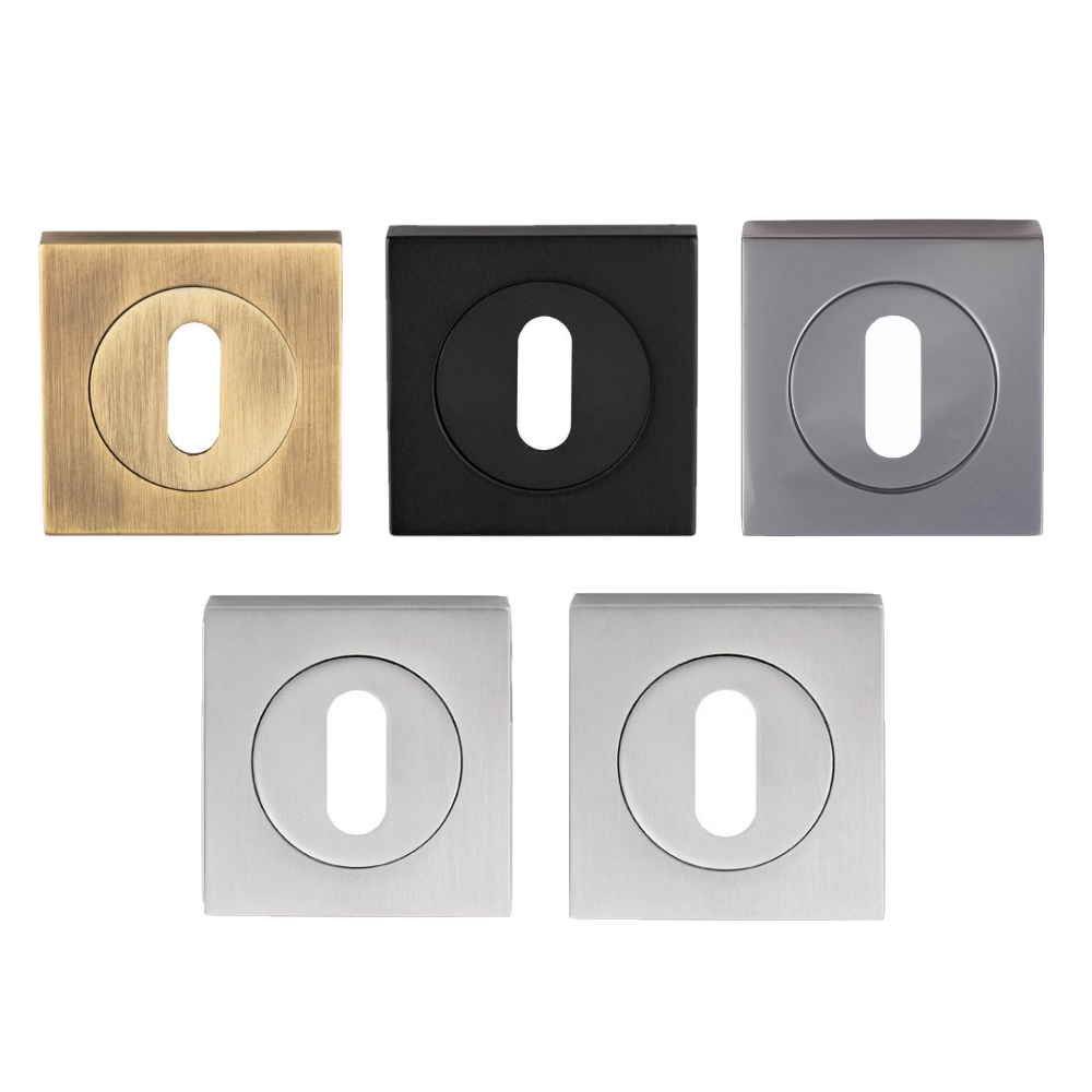 Square Escutcheon, Lock Profile, 52 X 10 Mm, Zinc Alloy