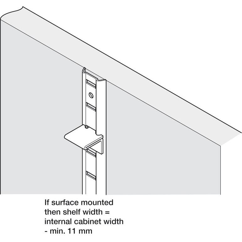 Universal M Bookcase Strip, 1829 X 19 X 5 Mm, Inlaid Or Surface Mounted ...
