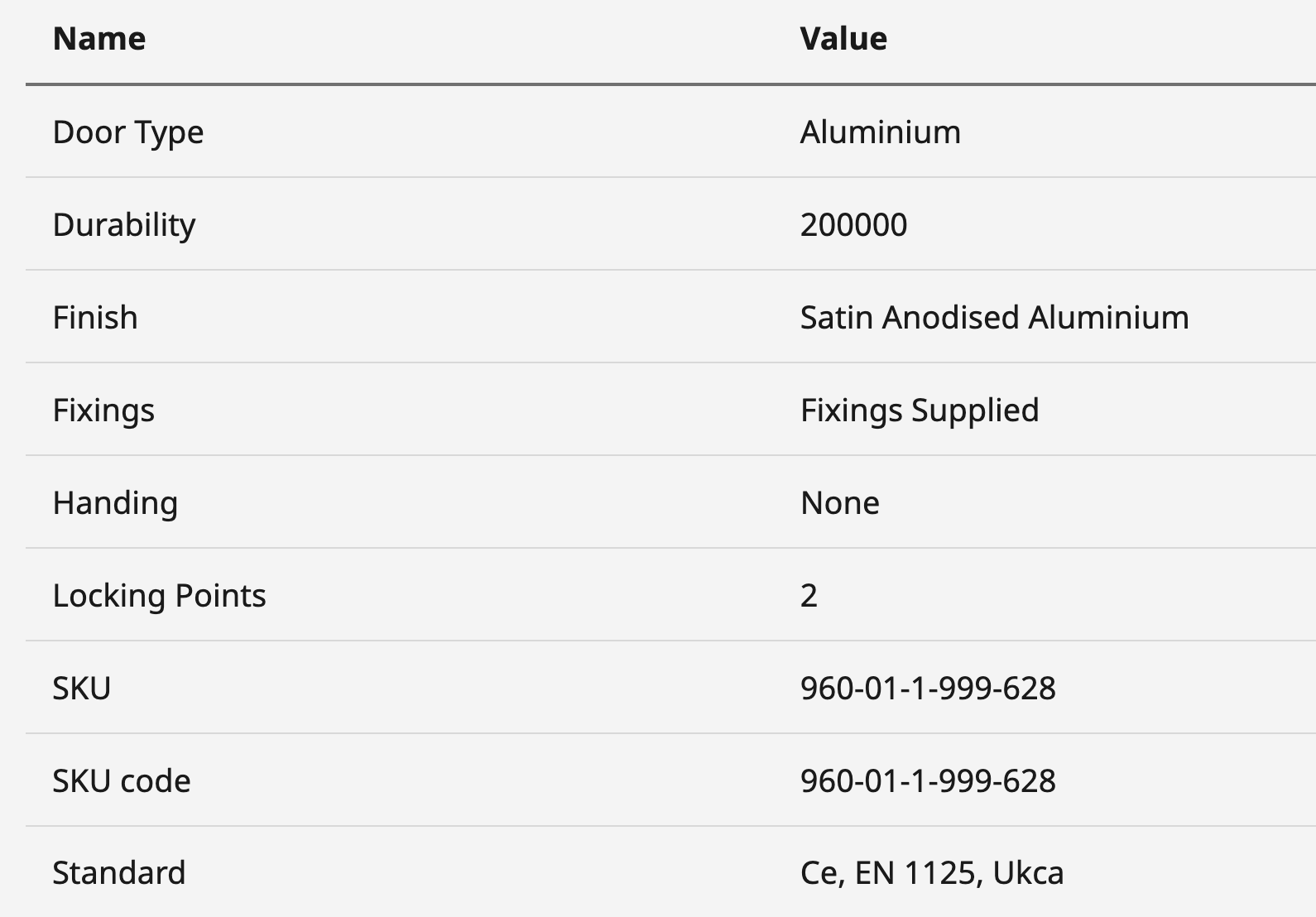 Adams Rite 960 Series Concealed Panic Exit Device For Doors 705-900mm