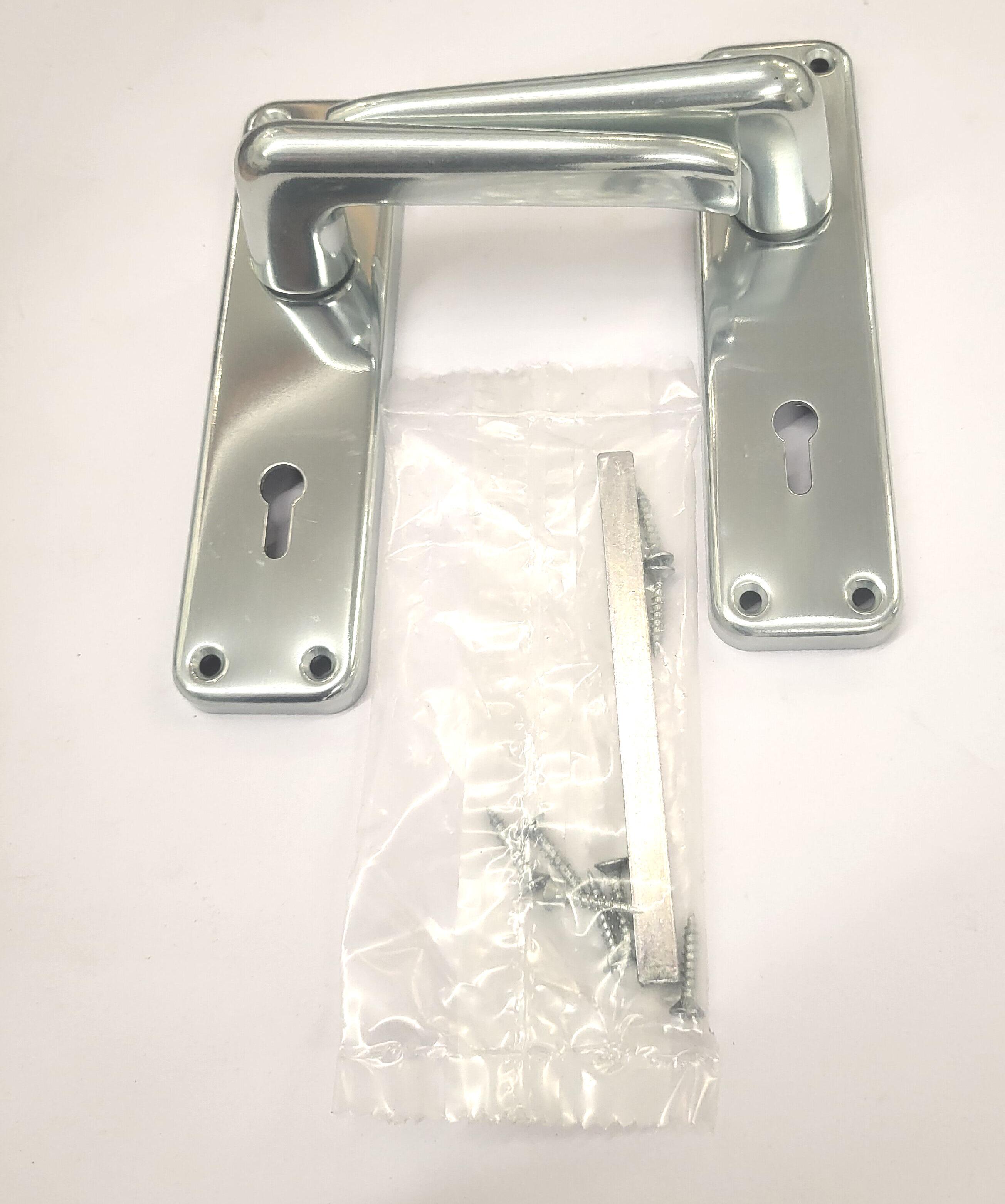 Door Lever Handle -Hoppe Edinburgh Lever On Long Lock Plate - Aluminium
