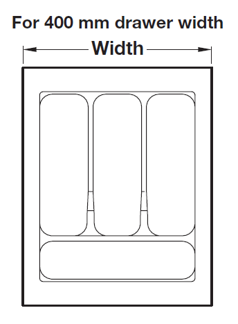 Plastic Cutlery Insert, Depth 423 Mm, To Suit Matrix Box S Slim Drawer ...