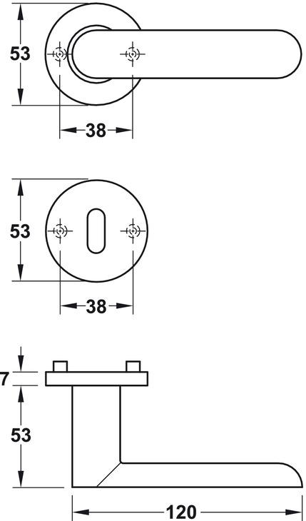 Lever Handle Set, 304 Stainless Steel, Hl02, Hafele