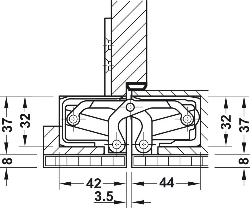 Tectus Te 540 A8 3d Hinge, 180 Deg, Aluminium, Zinc Diecast And Steel