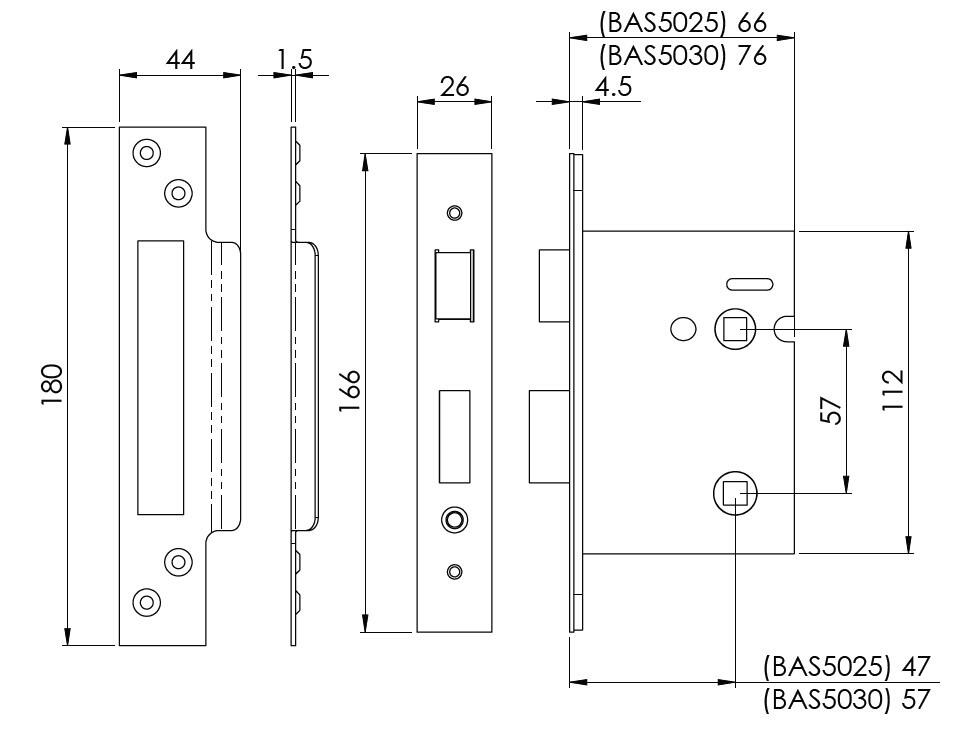 Bathroom Lock, Architectural, 66 / 76 Mm, British Standard, Ce, Fr30/60 ...