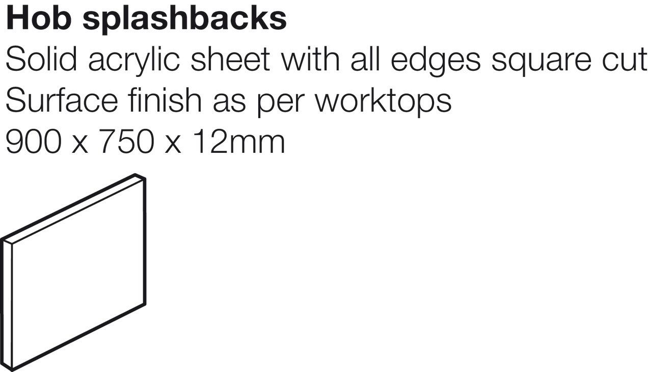 Minerva Calcutta White Splashbacks & Upstands, 12mm Thick