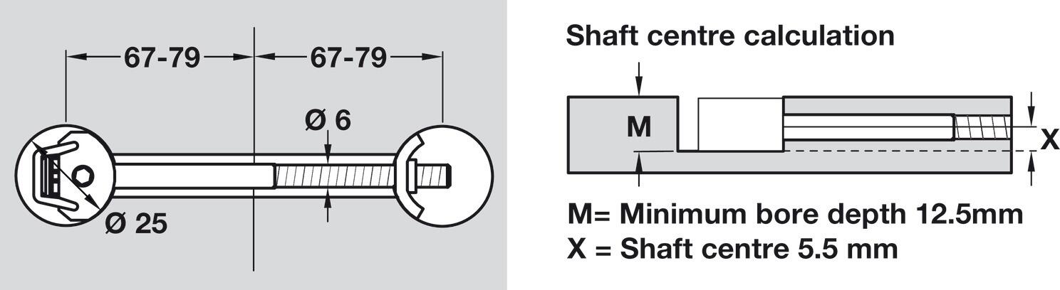 Worktop Connector, Mini, Zipbolt, Qt10.858